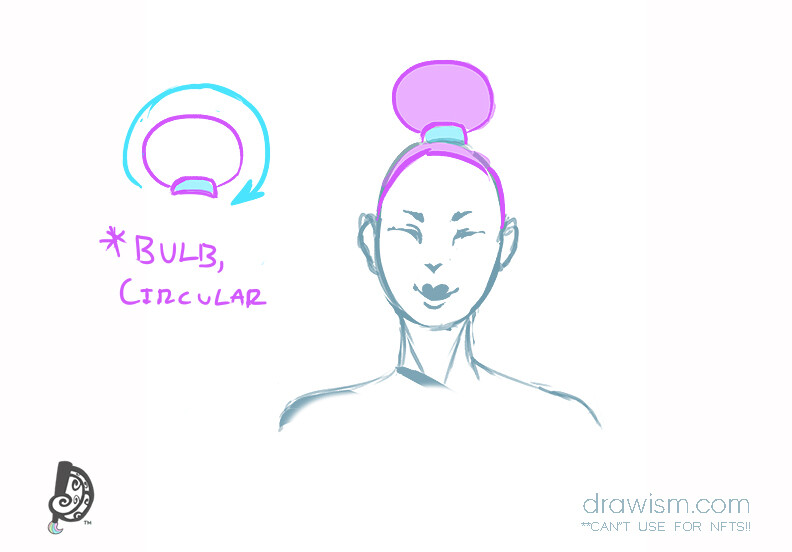 how to draw hair up in a bun