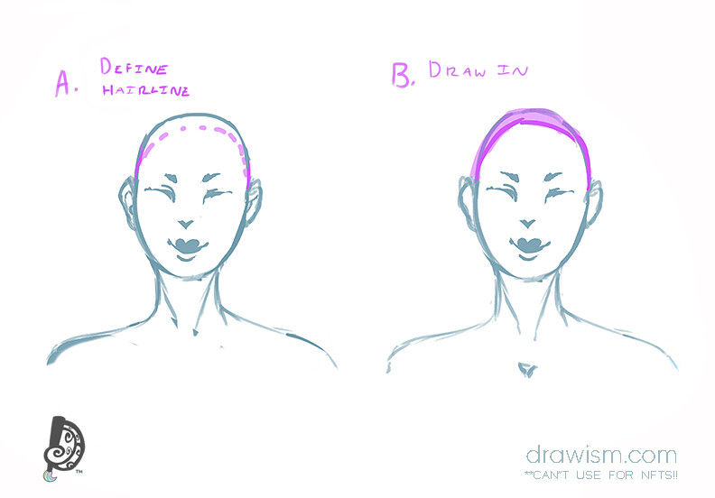 how to draw hair easy bun