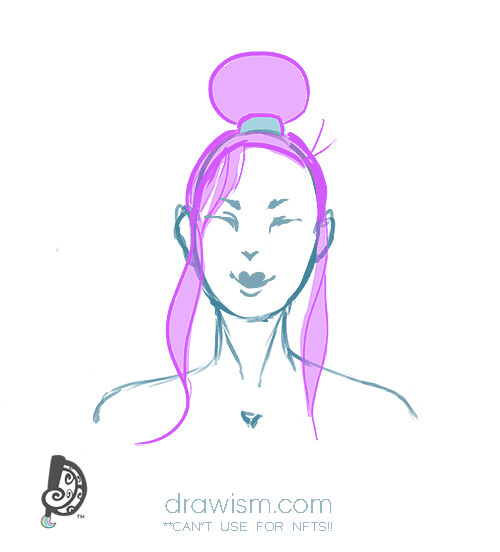 how to draw hair in a bun