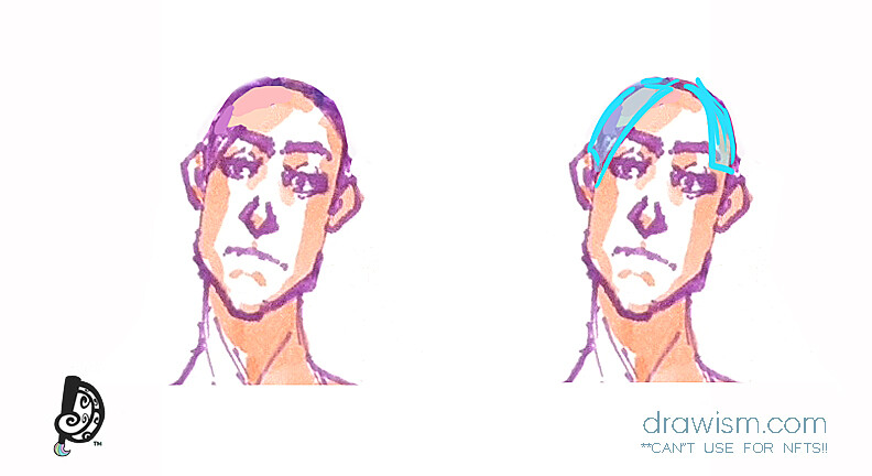 how to draw mens hair