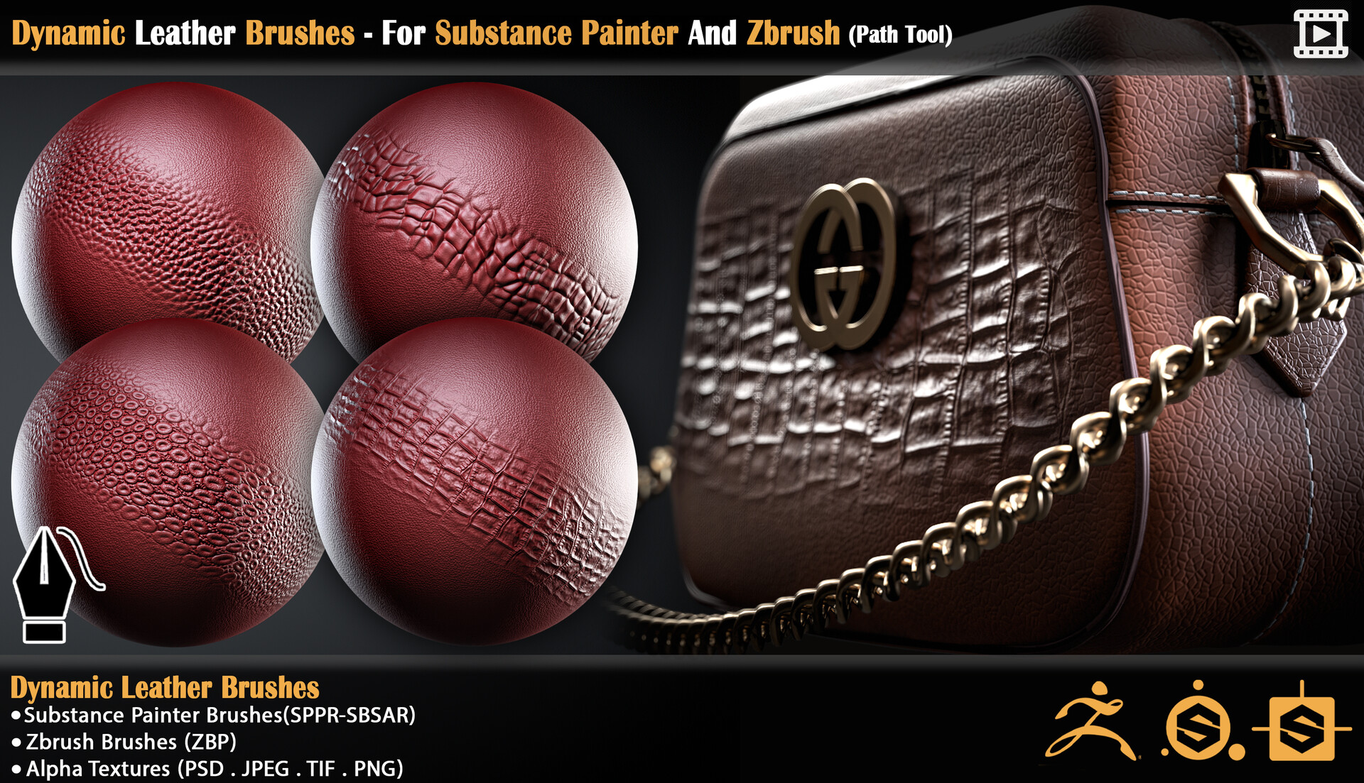 mohamad shalibaik - Dynamic Leather Brushes - For Substance Painter And ...
