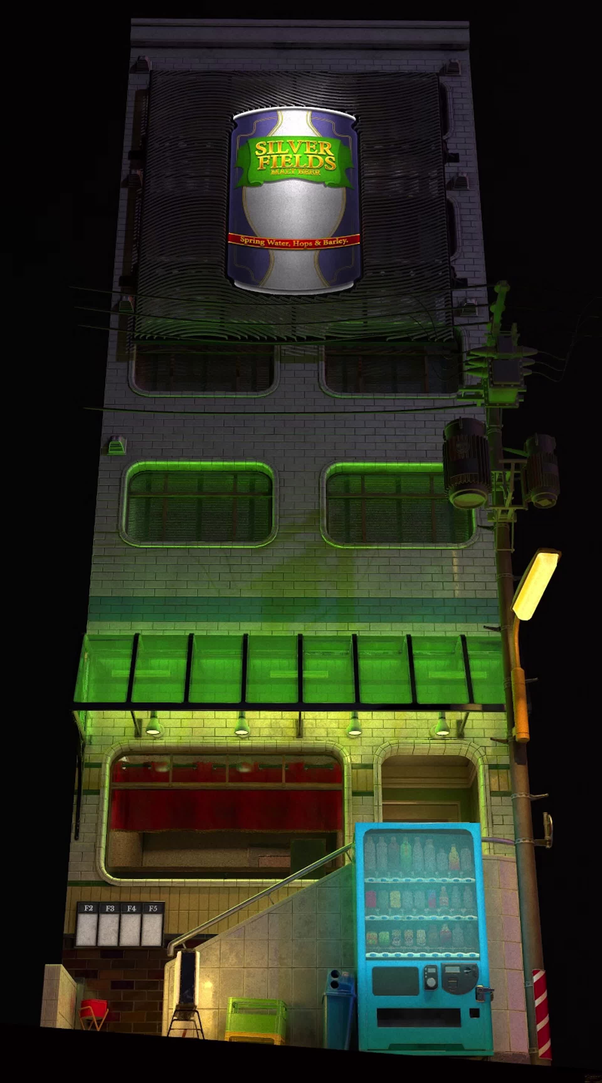 ArtStation - Vending Machine and building WIP Part 10