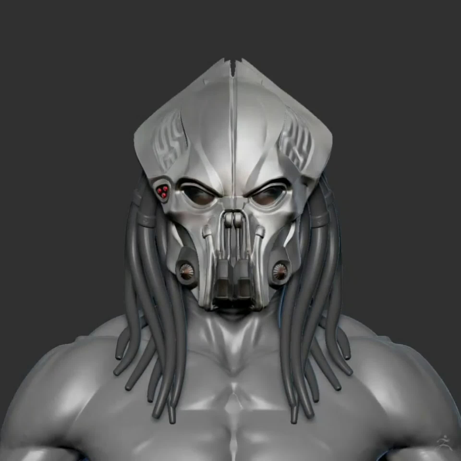 ArtStation - Biomask concept sculpt - Yautja Enforcer Pt2