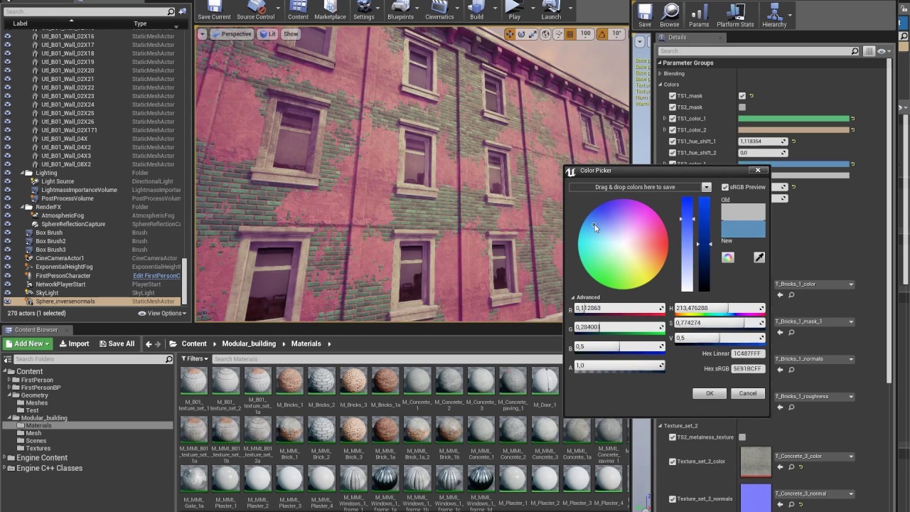 ArtStation - Changing colors on master material in UE4