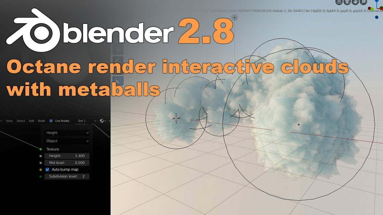 ArtStation - Blender 2.8 tutorial for beginner. Octane render interactive clouds. Metaballs