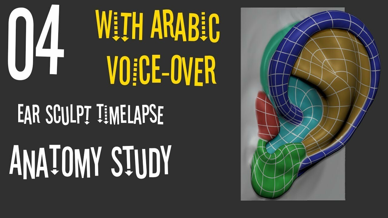 ArtStation - 004 | EAR SCULPT ZBRUSH TUTORIAL | ARABIC VOICE-OVER