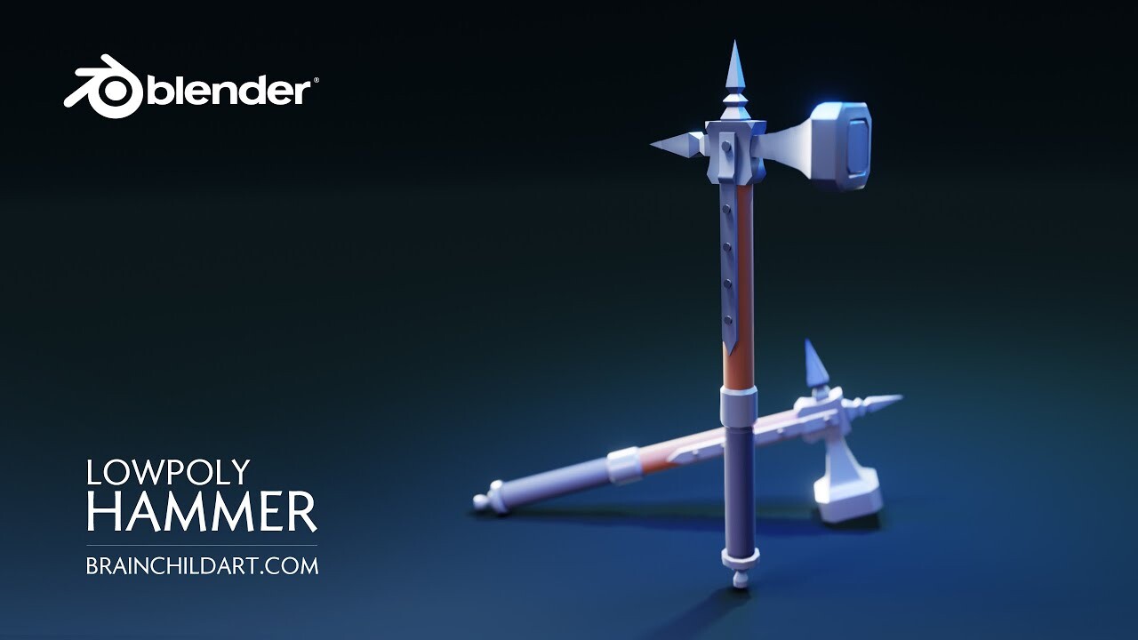 ArtStation - Creating (Low Poly) Fantasy Small Hammer Game Weapon ...