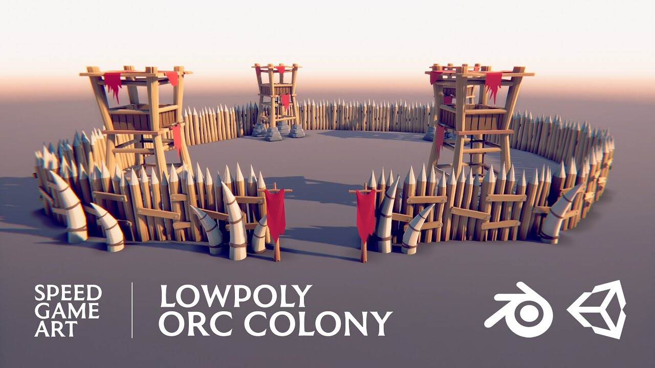 ArtStation - (ORC COLONY #05) 3d LOWPOLY Orc Village in Blender 3d ...