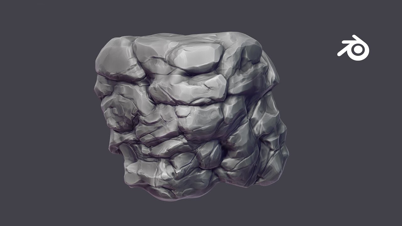 ArtStation - Quick Sculpting Workflow | Stylised ROCK in Blender 3D