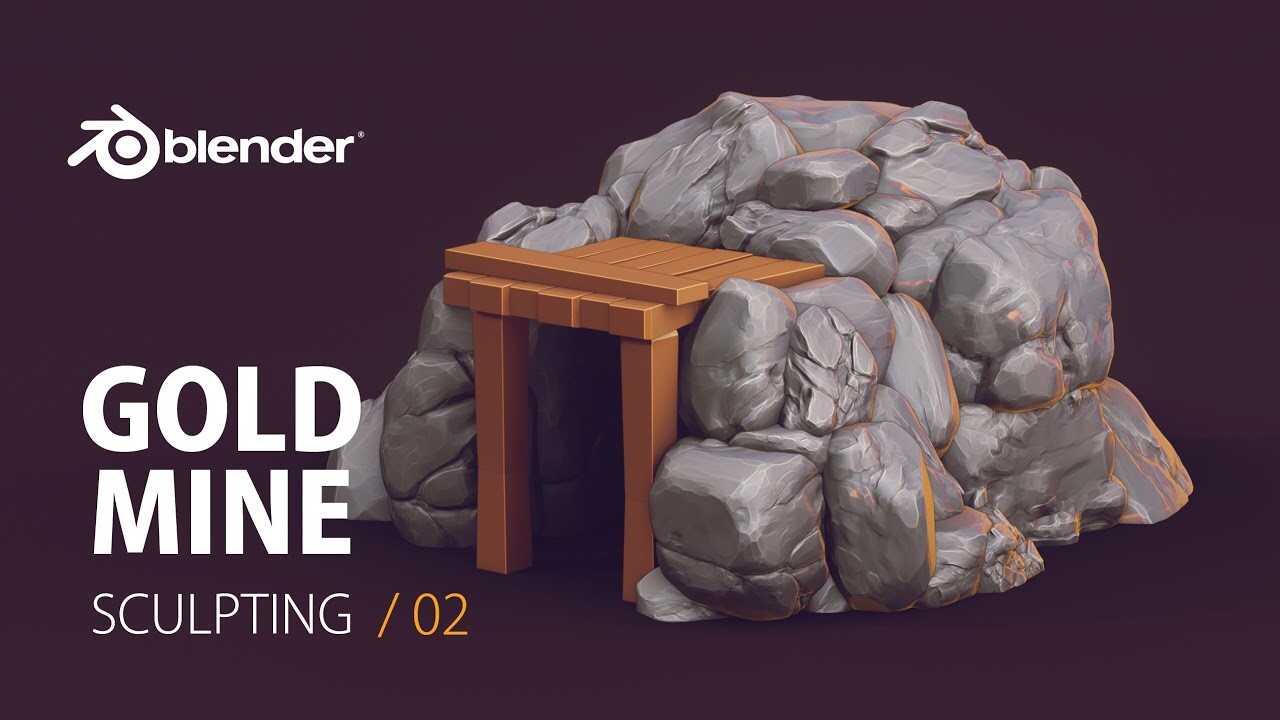 ArtStation - (Part 2) Sculpting Process of Gold Mine in BLENDER (3d ...