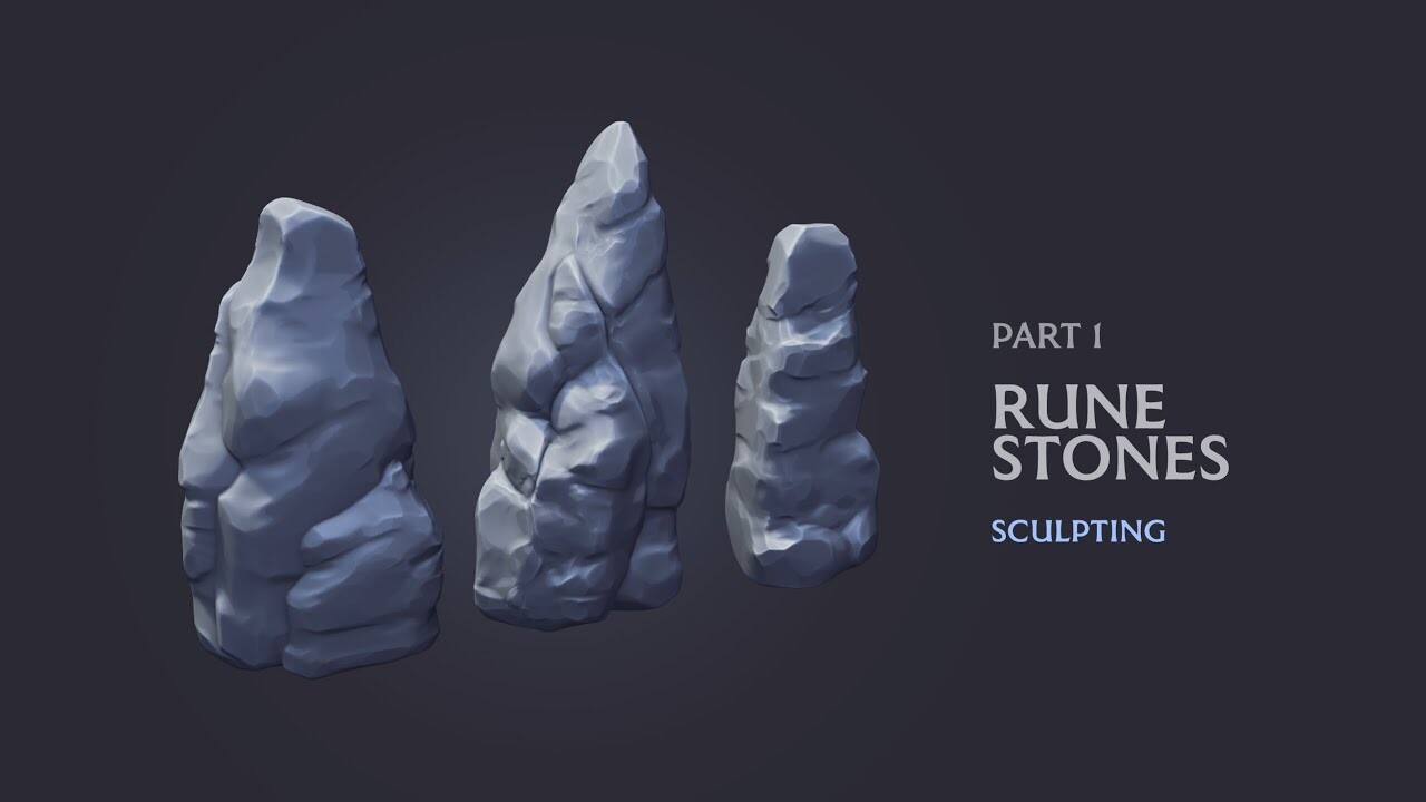 ArtStation - Quick Sculpting Workflow | Stylised Rune Stone ROCKs in ...